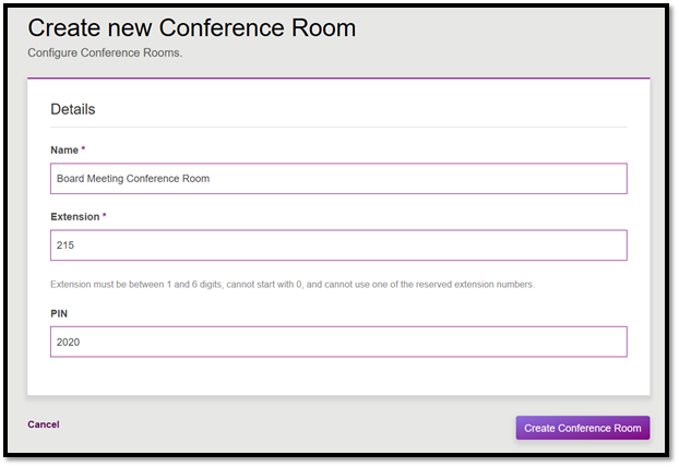 Setting up Conference Rooms in the Wave Control Panel
