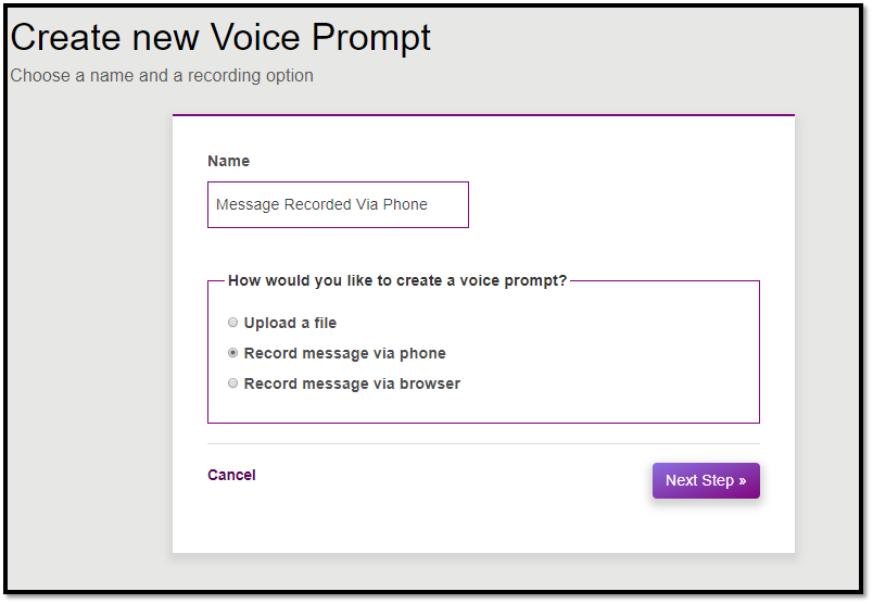 How to record a Recorded Voice File