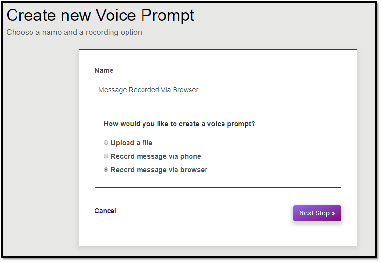 How to record a Recorded Voice File
